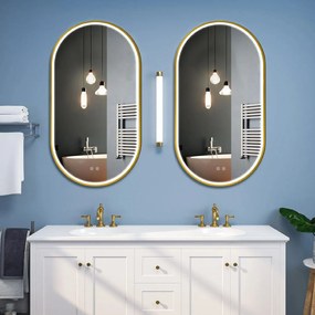 Tutumi Oválné zrcadlo 50x100 cm s vyhříváním a regulovatelným LED osvětlením HOM-02506