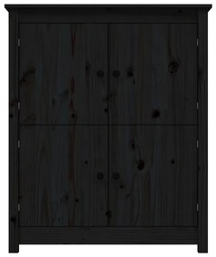 Příborník černý 83 x 41,5 x 100 cm masivní borové dřevo,  821511