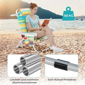 Costway Skládací plážové křeslo s nastavitelným opěradlem Lehké