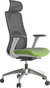 MERCURY Ergonomická kancelářská židle TIANA - šedá síťovina / zelená látka