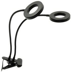 LED Stm flex. stolní lampa s klipem pro pěst. rostlin VITARO 2xLED/4W/230V černá