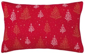 SCANquilt pletený povlak DESIGN LUREX stromky červenozlatá 40 x 60 cm