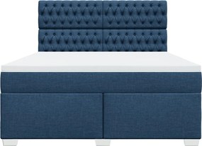 Box spring postel s matrací modrá 180x200 cm textil 3292880