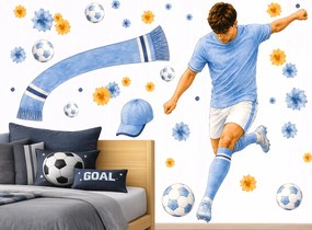Fotbalista Manchester City úpravy na přání fotbalové nálepky na stěnu arch 49 x 75 cm