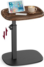 Výškově nastavitelný odkládací stolek Vasagle Cujo 40 cm černý/ořech