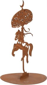 Rustikální rezavá dekorace koník Horse Rust - Ø 14*22 cm