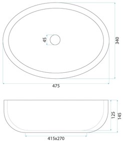 Rea Shila umyvadlo, 49 x 34 cm, bílá, REA-U6655
