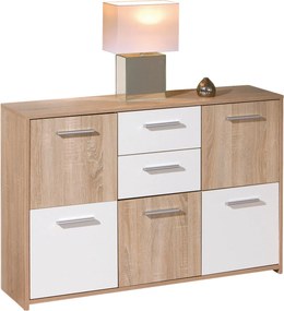XXXLutz KOMODA, bílá, Sonoma dub, 115/77/30 cm MID.YOU - Široké komody - 000528031101