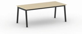 Kancelářský pracovní stůl PRIMO BASIC, černá podnož, 2000 x 900 mm, grafitová