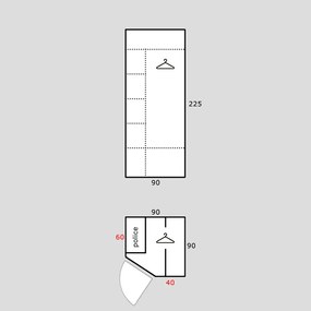 Skříň REA AMY 33/225/L Dekor: GRAPHITE