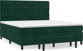 Box spring postel s matrací tmavě zelená 180x200 cm samet 3138040