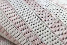 Dywany Łuszczów, Kusový koberec Sion Sisal Labirinth 22376 pink/ecru – na ven i na doma, 80x150, růžová, chodba / předsíň