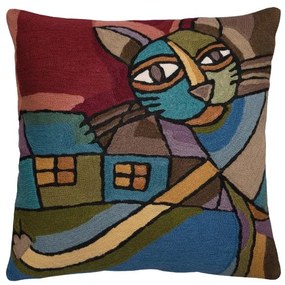 SCANquilt povlak ART WOOL cat multi 45 x 45 cm