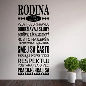 Samolepky na stenu - Rodinné pravidlá SK Barva: Levandulová, Velikost: 100x43 cm