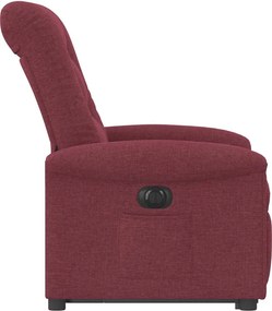 Elektrické zvedací polohovací křeslo vínové textil 3303277