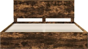 Rám postele Kouřový dub 180 x 200 cm Masivní borové dřevo 3410978