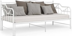 Rám vysouvací postele/pohovky bílý kovový 90 x 200 cm 324765