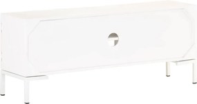 TV stolek bílý 115 x 30 x 46 cm masivní mangovníkové dřevo 323580