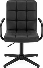 LuxuryForm DESIGN Otočná židle VERONA BLACK na černém kříži - černá