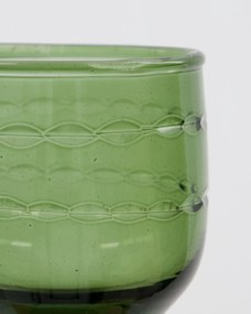 House Doctor Likérová sklenička Vintage Green 50 ml, zelená barva, sklo