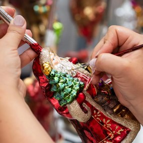 Sběratelská skleněná ozdoba na stromeček Santa Balón
