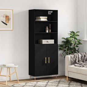 Skříň highboard černá 69,5 x 34 x 180 cm kompozitní dřevo