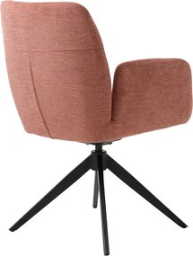 Růžové čalouněné jídelní křeslo s područkami Roxana – Unique Furniture