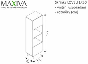 MAXIVA Skříňka - LOVELI LR50, pískový buk/bílá