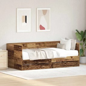 Daybed se zásuvkou Staré dřevo 90 x 190 cm Kompozitní dřevo 3334002