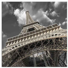 Obraz na plátně - Eiffelova věž - pohled zezdola - čtverec 335FA (50x50 cm)