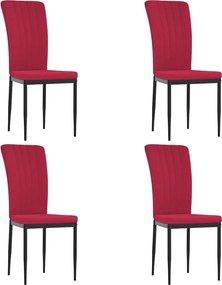 Jídelní židle 4 ks vínové samet 326109