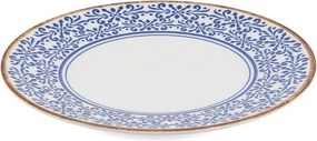 Bílý/modrý servírovací porcelánový talíř ø 32 cm Azul – BonBistro