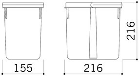 In-Design Odpadkový koš UNION volně stojící 6 L včetně víka a madla - antracit