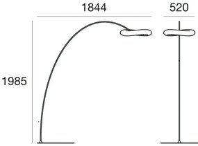 Stilnovo 8009 Mr.Magoo, oblouková stojací lampa se stmívačem, 23W LED 3000K výška 198,5cm