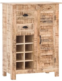 furniture-nabytek.cz - Masivní komoda Highboard Carino z mangového dřeva, lakovaná, přírodní barva