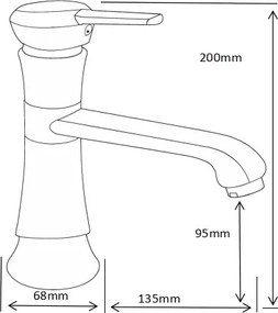 Mexen Rose - umyvadlová baterie, Chromová,73300-00