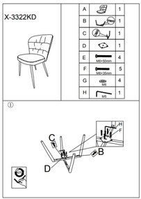 Mauro Ferretti Židle LOSANNA GRIGIA SET 2 ks 48X60,5X85 cm