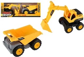 TEDDIES Stavební auta 2 ks / Na volný chod / Plast / 18 cm / od 3 let