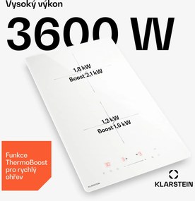 Klarstein PowerGlide indukční varná deska | Moderní, kompaktní a výkonná | 2 varné zóny | 3500 W | 30 cm