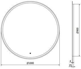 Mexen Gobi podsvícené koupelnové zrcadlo 100 x 100 cm, LED 6000K, ventilátor - 9801-100-100-611-00