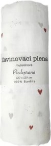 PREM INTERNATIONAL Zavinovací plena 120x120 cm Karamelová srdíčka (balení 1 ks)
