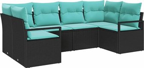 Set pohovek 6 ks Černá [Syntetika]: Poly Ratan 3346526