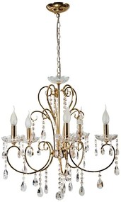 Zlatý křišťálový lustr Aurora pro žárovku 5x E14 - Candellux