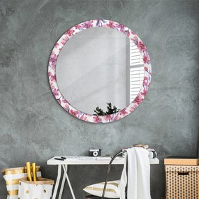 Kulaté dekorativní zrcadlo Akvarely květin fi 90 cm