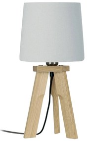 HerzBlut Tre stolní lampa, dub přírodní, bílá 42cm