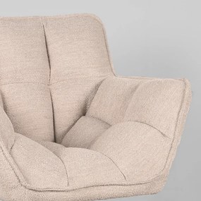 LABEL51 Otoční křeslo IAN bílé bouclé IH-50.203