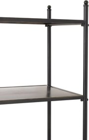 Černý kovový policový regál se šuplíkem Valio Black - 55*37*185cm