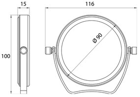 Emco Cosmetic mirrors Pure - Stojící kulaté cestovní zrcadlo, Ø 90 mm, 3 násobné zvětšování, chrom 109400122