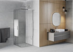 Mexen RIO - Čtvercový sprchový kout 90x90 cm, průhledná / pásy, 860-090-090-01-20