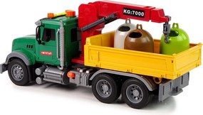 LEAN Toys Nákladní auto, jeřáb, doprava, odpadkový koš, zvuk